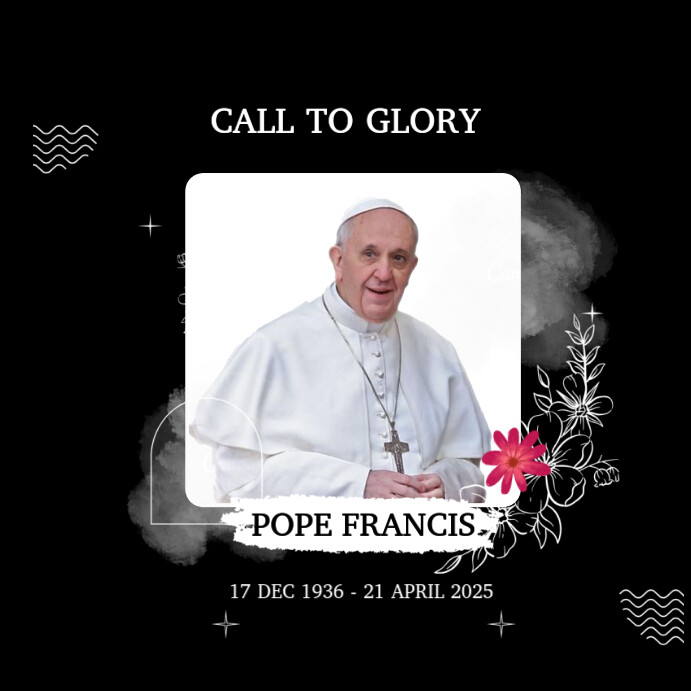 Plantilla de Black Typographic Black Modern Abstract Funeral Obituary ...