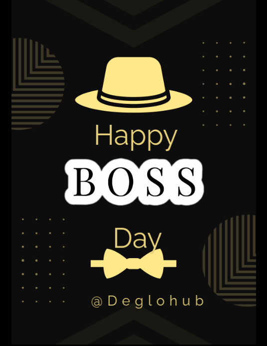 Black Typographic Boss Day Flyer (us Letter) Template | PosterMyWall