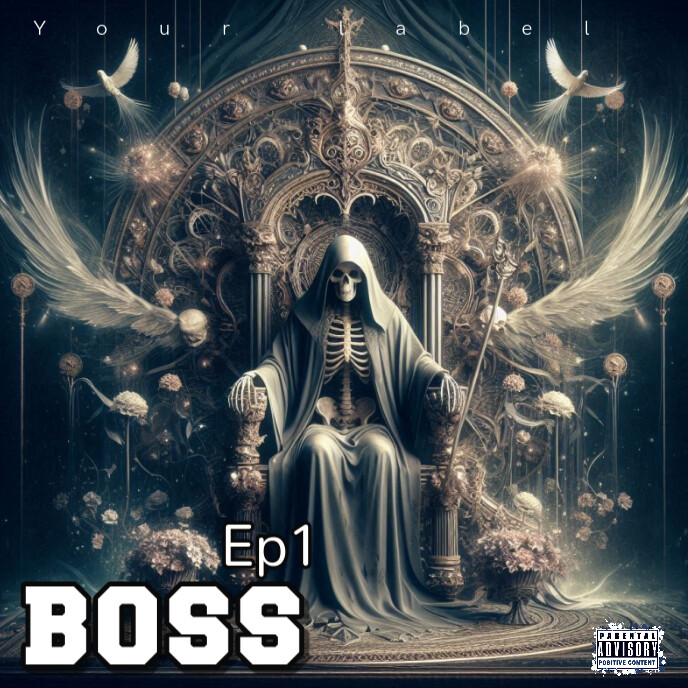 Copy of Black Typographic Boss Song Birds Alone Album Cover | PosterMyWall