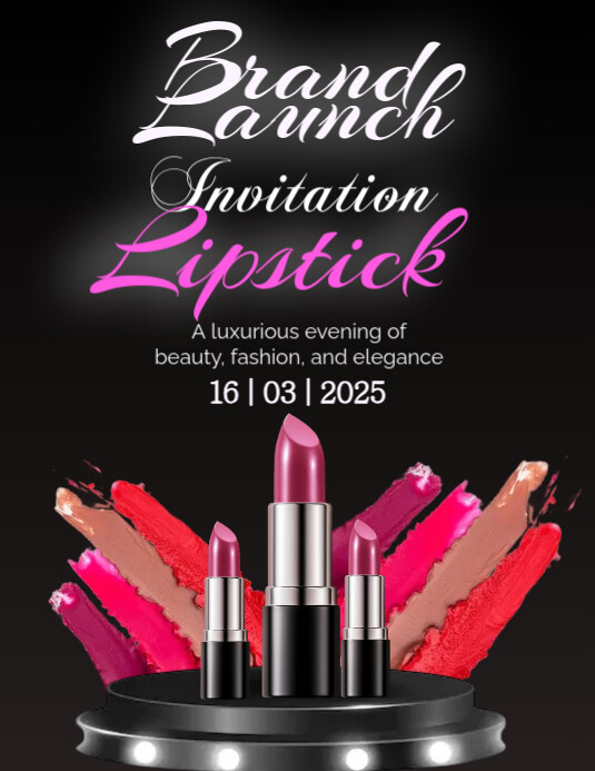 Black Typographic Brand Launch Invitation Flyer (us Letter) Template ...