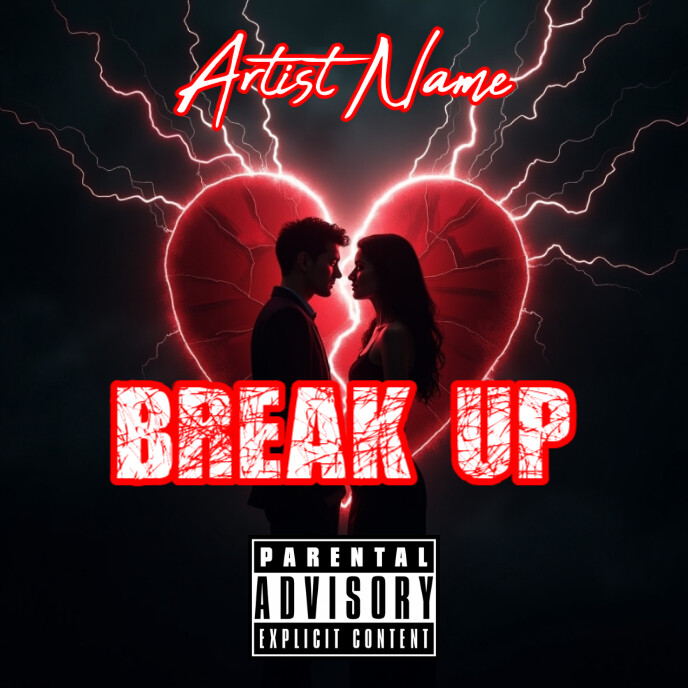 Copy of Black Typographic Break Up Album Cover | PosterMyWall