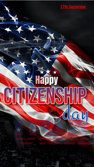 Black Typographic Citizenship Day Whatsapp St Template | PosterMyWall