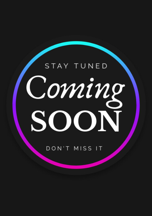 Plantilla de Black Typographic Coming Soon Announcement Notification A4 ...