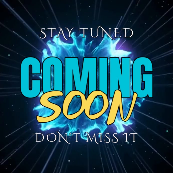 Black Typographic Coming Soon Announcement Notification Posters Square ...