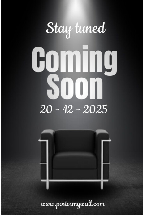 Black Typographic Coming Soon Poster เทมเพลต | PosterMyWall