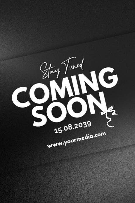 Black Typographic Coming Soon Poster Template | PosterMyWall