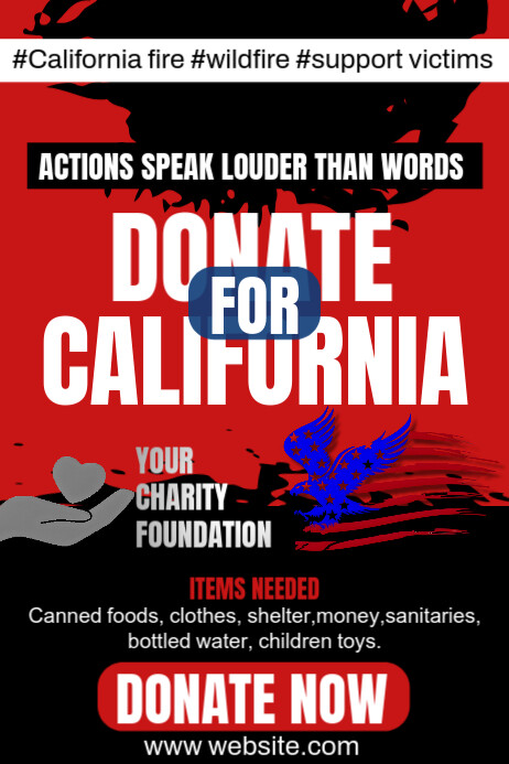 Plantilla de Black Typographic Donation Poster | PosterMyWall