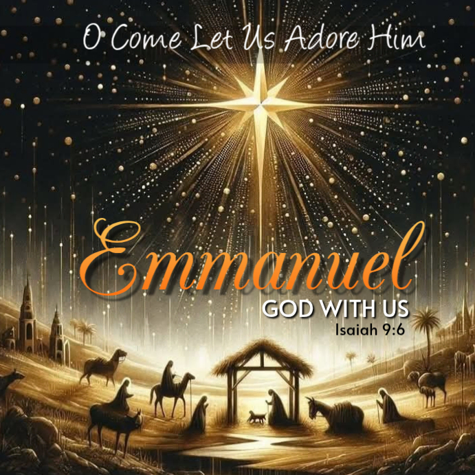 Black Typographic Emmanuel — God With Us Instagram Post Template ...