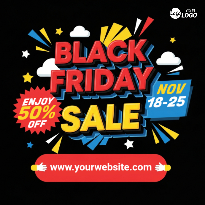 Black Typographic Fall Back Sale Instagram Post Template | PosterMyWall