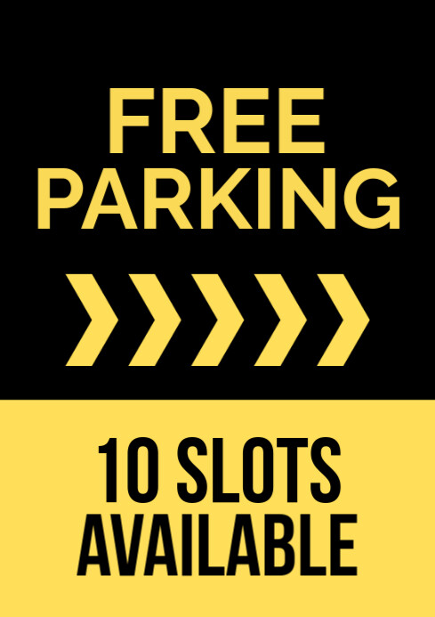 Copy of Black Typographic Free Parking Sign Board A4 | PosterMyWall