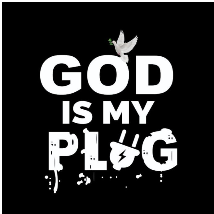Copy of Black Typographic God Is My Plug Instagram Post | PosterMyWall