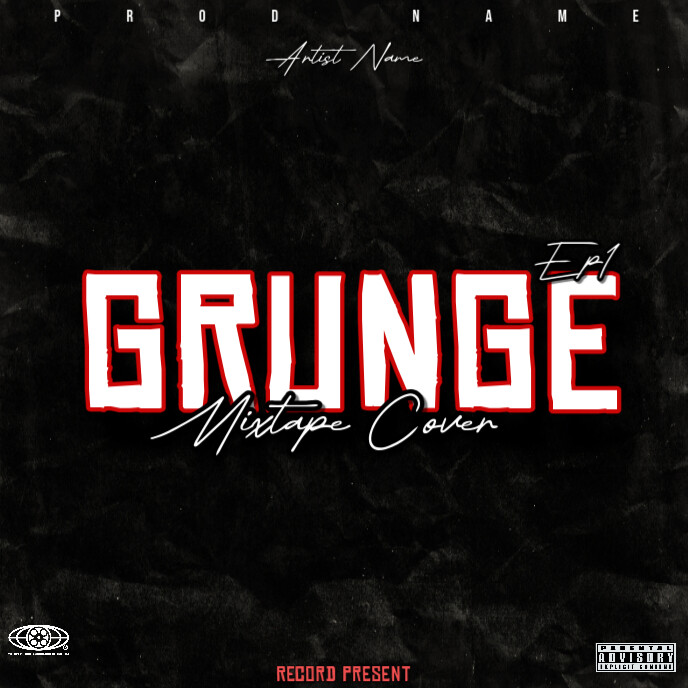 Black Typographic Grunge Mixtape Cover Album Cover Template | PosterMyWall