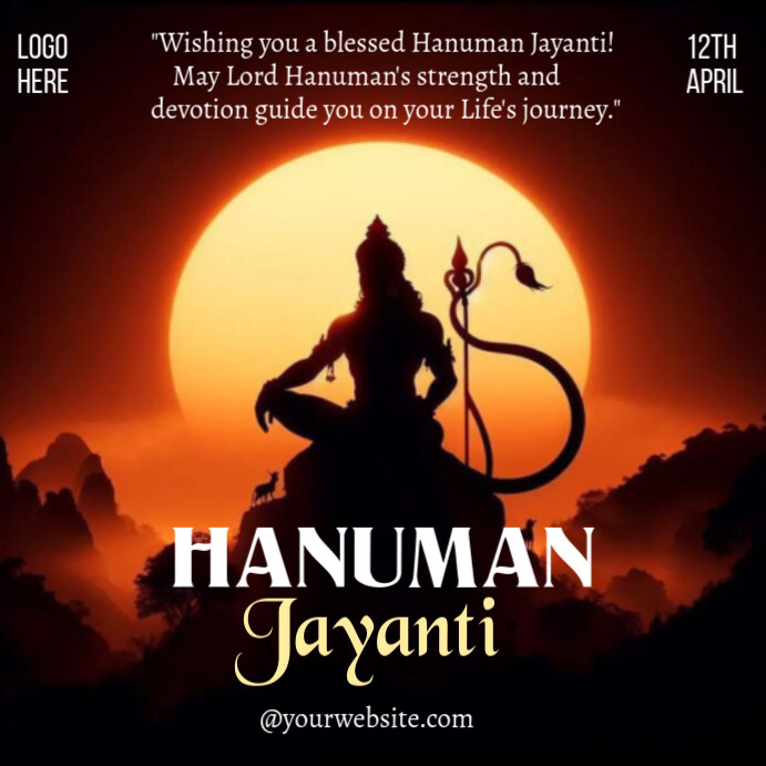 Modèle Black Typographic Hanuman Jayanti Instagram Post | PosterMyWall
