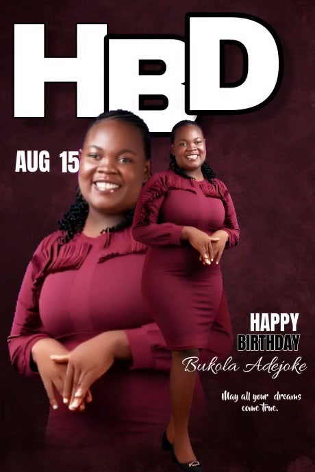 Black Typographic Happy Birthday Graphics Tem Template | PosterMyWall