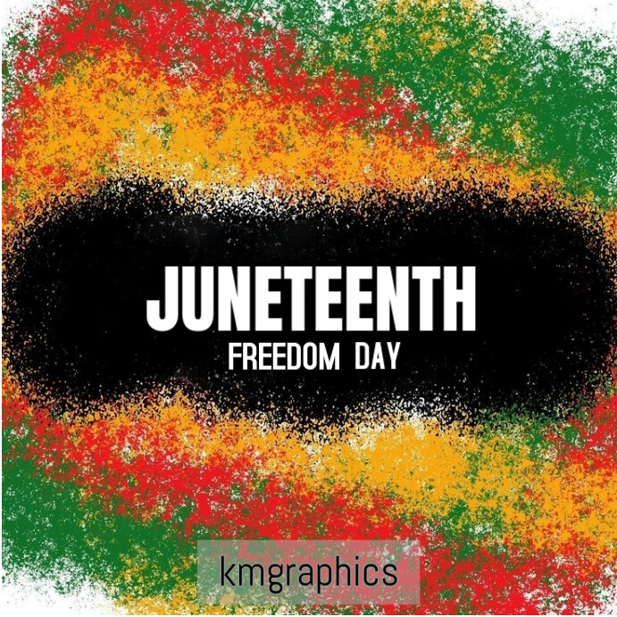 Black Typographic Happy Juneteenth Freedom Day Instagram Post Template ...