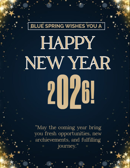 Plantilla de Black Typographic Happy New Year Wishes Flyer (us Letter ...