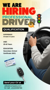 Orange Typographic Hiring Driver Instagram Story Template | PosterMyWall