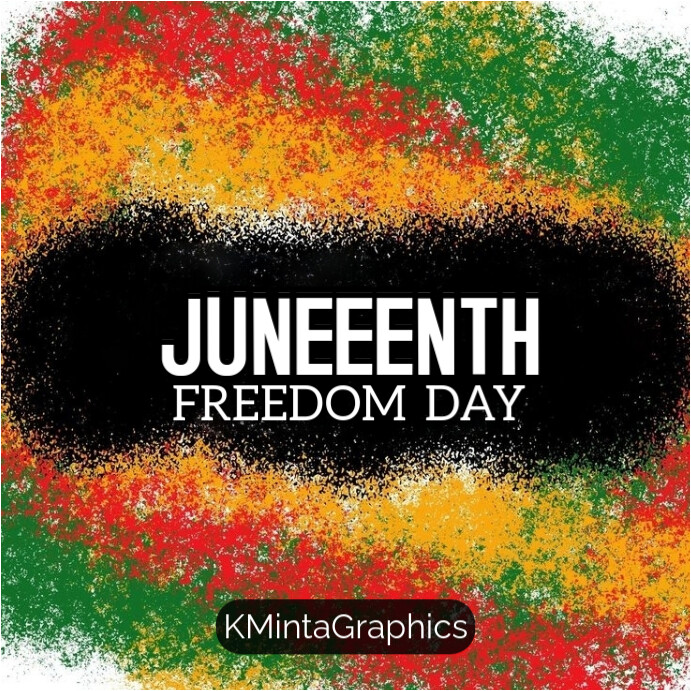 Black Typographic Illustrated Modern Happy Juneteenth Freedom Day With ...