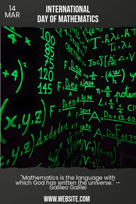 Black Typographic International Day Of Mathematics Poster Template ...