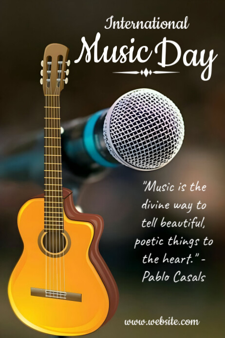 Black Typographic International Music Poster Template | PosterMyWall