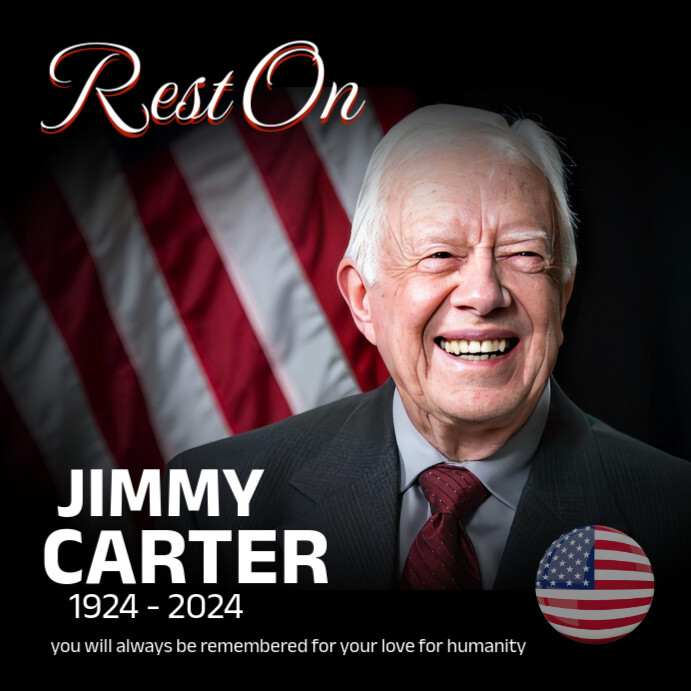 Plantilla de Black Typographic Jimmy Carter Instagram Post | PosterMyWall