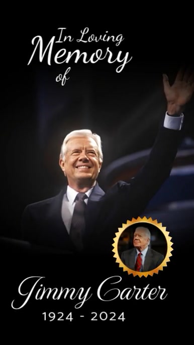 Black Typographic Jimmy Carter Instagram Reel Template | PosterMyWall