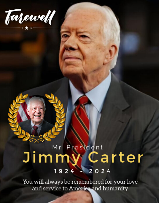 Black Typographic Jimmy Carter Poster/wallboard Template | PosterMyWall