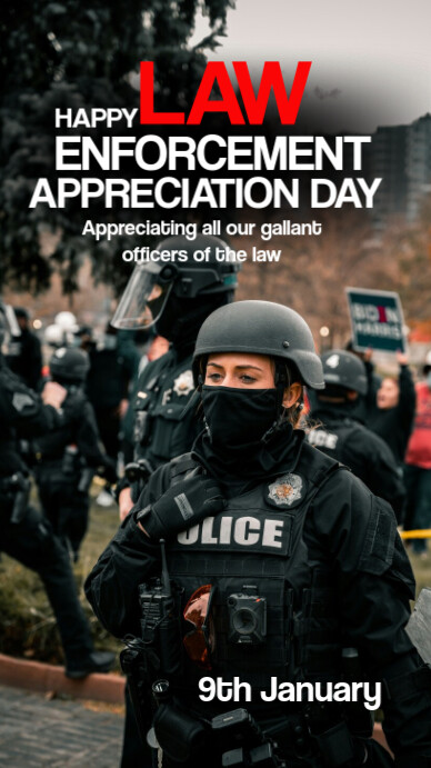 Black Typographic Law Enforcement Appreciation Day Instagram Story ...