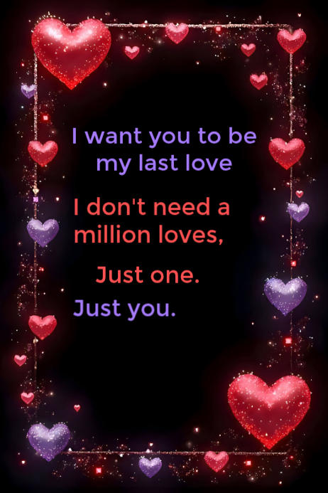 Black Typographic Love Message Poster Template | PosterMyWall