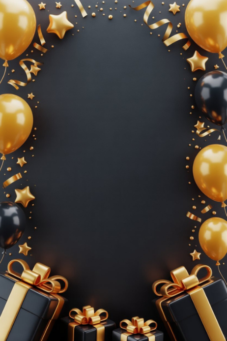 Black Typographic Luxury Black And Gold Party Background – Elegant ...