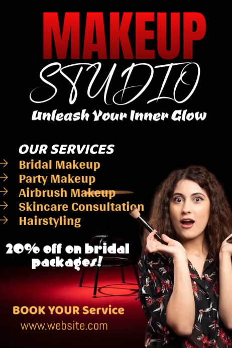 Copy of Black Typographic Makeup Studio Poster | PosterMyWall