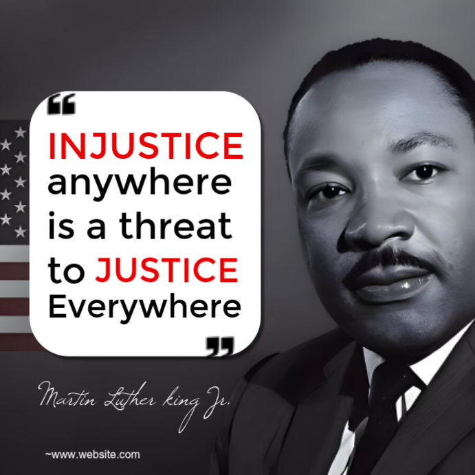 Plantilla de Black Typographic Martin Luther King Jr Day Square (1:1 ...