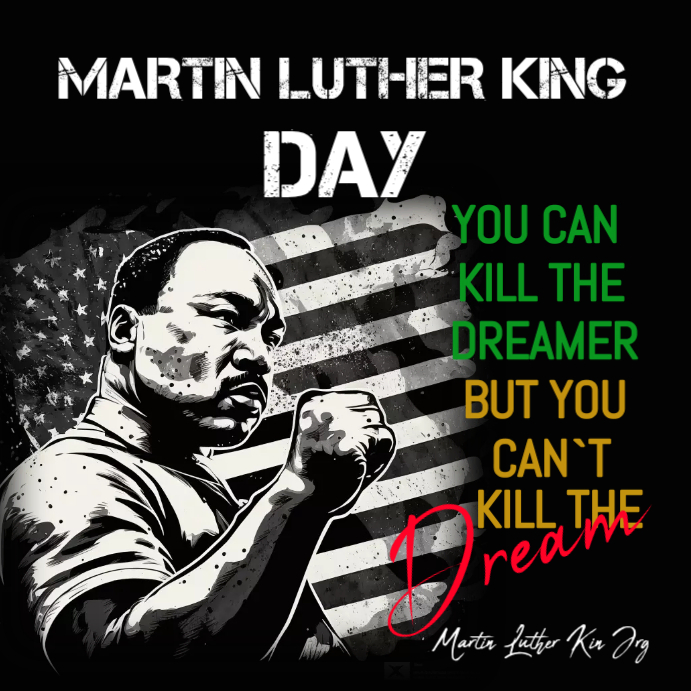 Black Typographic Martin Luther King Jr Instagram Post Template ...