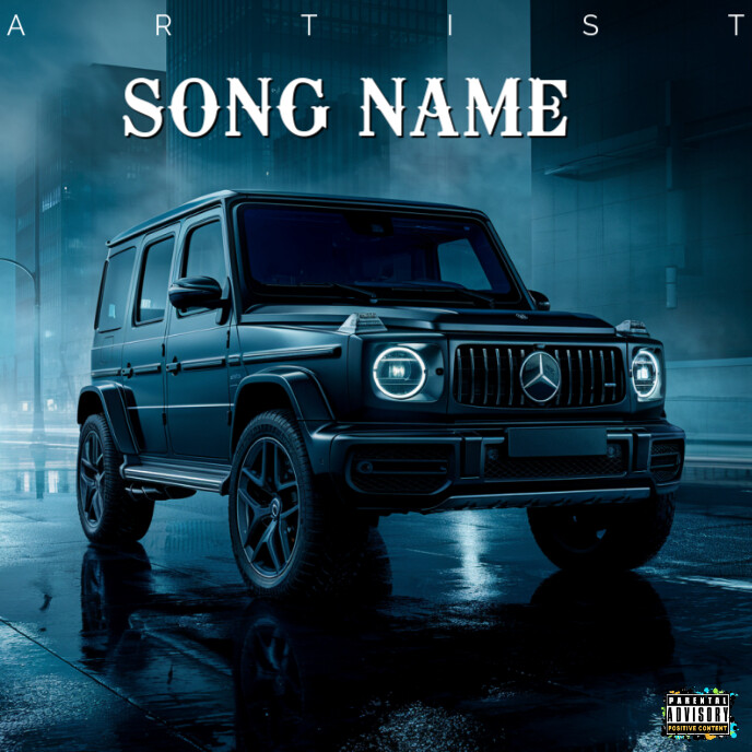 Black Typographic Mercedes Song Mixtape Album Cover Template | PosterMyWall