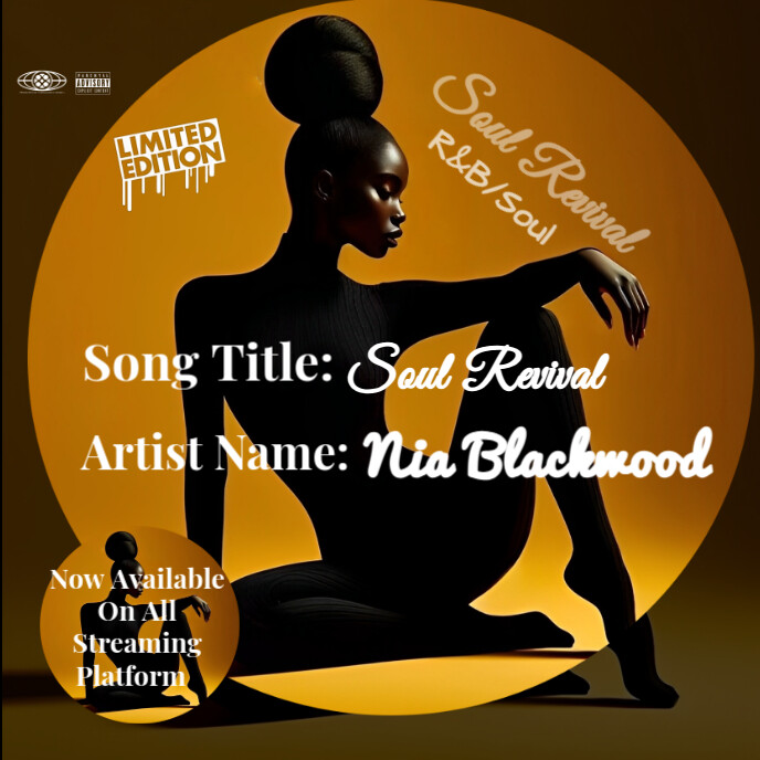 Black Typographic Music Album Album Cover Template | PosterMyWall