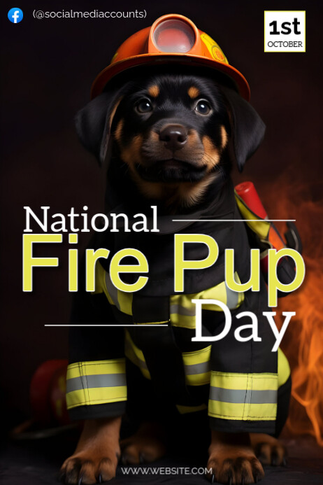Copy of Black Typographic National Fire Pup Day Poster | PosterMyWall