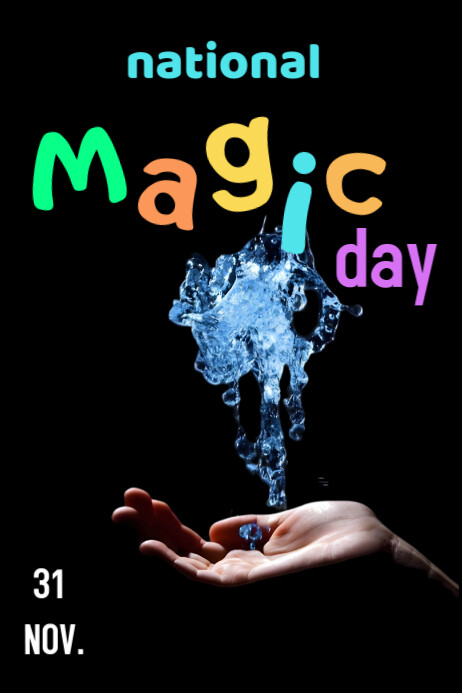Copy of Black Typographic National Magic Day Poster | PosterMyWall