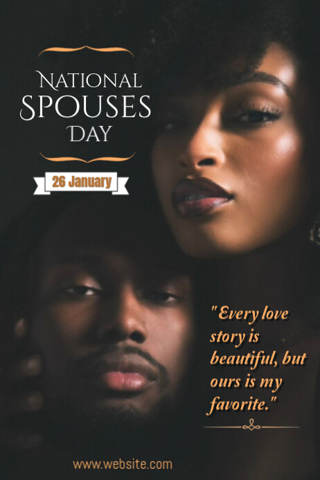 Modèle Black Typographic National Spouses Day Poster | PosterMyWall