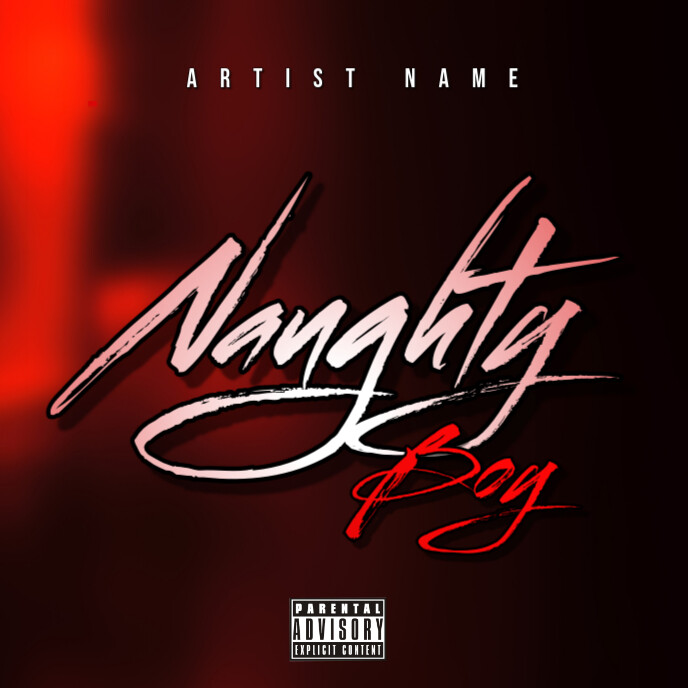Black Typographic Naughty Boy Mixtape Cover Album Cover Template ...