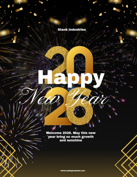 Plantilla de Black Typographic New Year Countdown Template Flyer (us ...