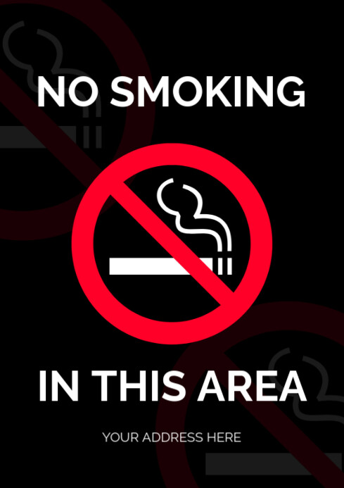 Copy of Black Typographic No Smoking Area Restricted Areas A4 ...