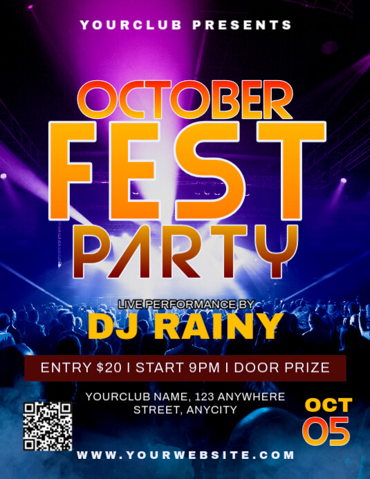 Modèle Black Typographic October Fest Party Pamflet | PosterMyWall