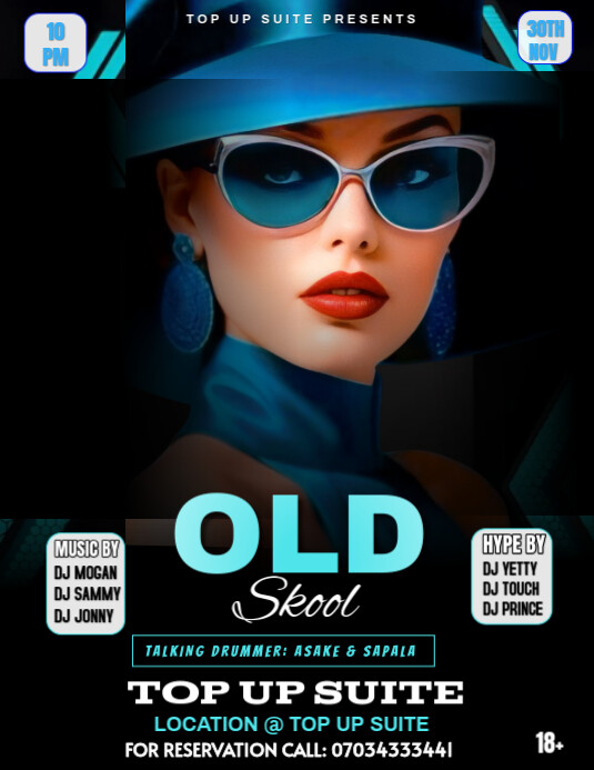 Modèle Black Typographic Old Skool Club Design Flyer (us Letter ...