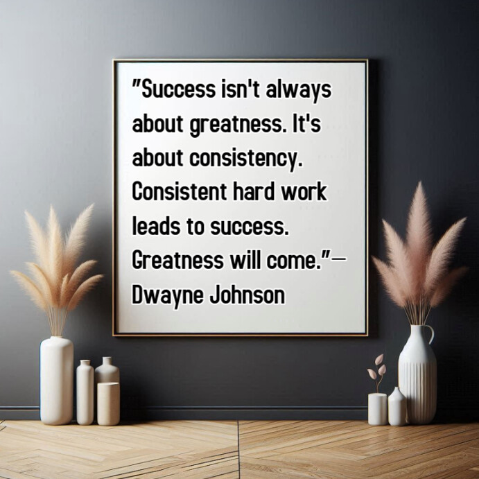 Black Typographic Persistence And Consistency Quote Instagram Post ...