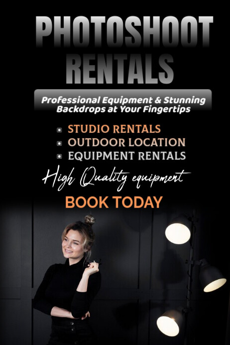 Copy of Black Typographic Photo Shoot Rentals Poster | PosterMyWall