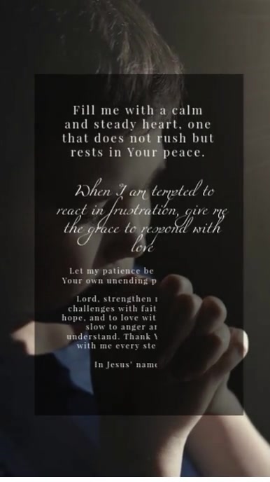 Black Typographic Prayer For Patience Instagram Story Template ...