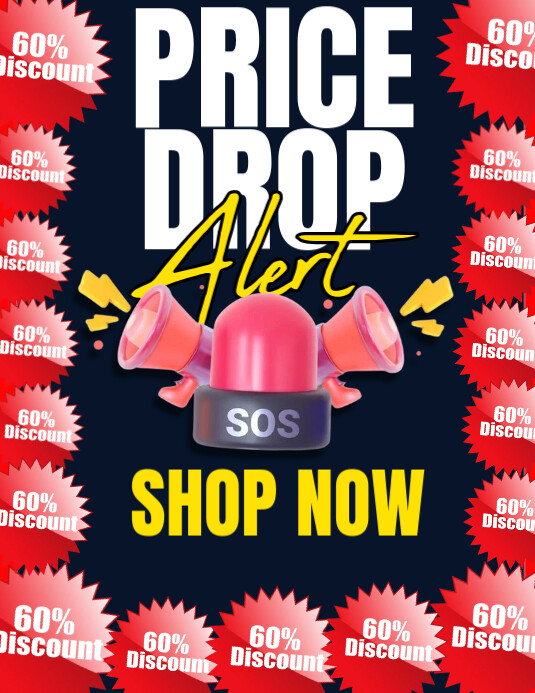 Copy of Black Typographic Price Drop Alert Flyer (us Letter) | PosterMyWall