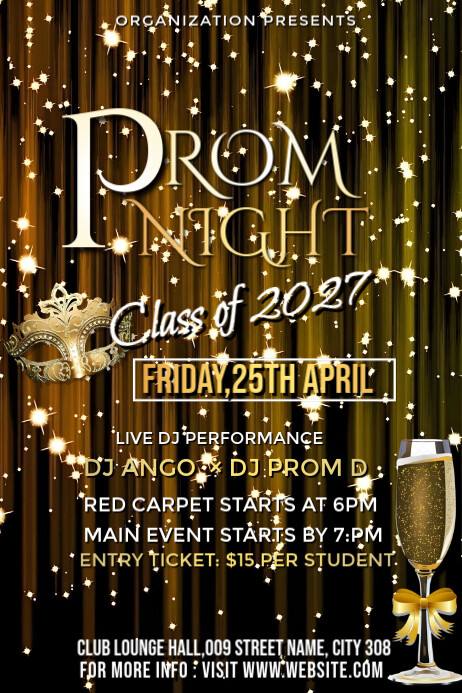 Copy of Black Typographic Prom Night Poster | PosterMyWall