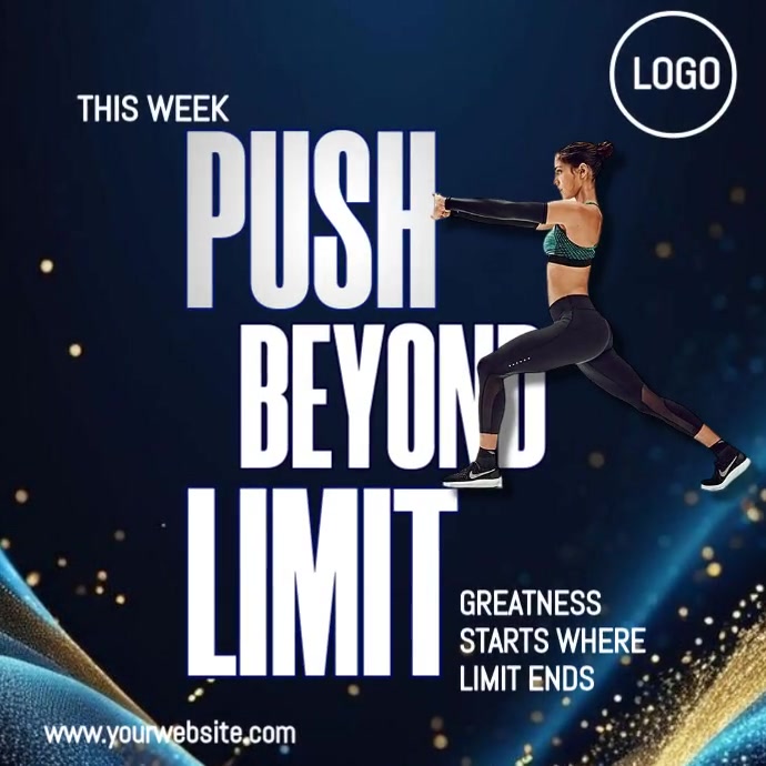 Black Typographic Push Beyond Limits Instagram Post Template | PosterMyWall
