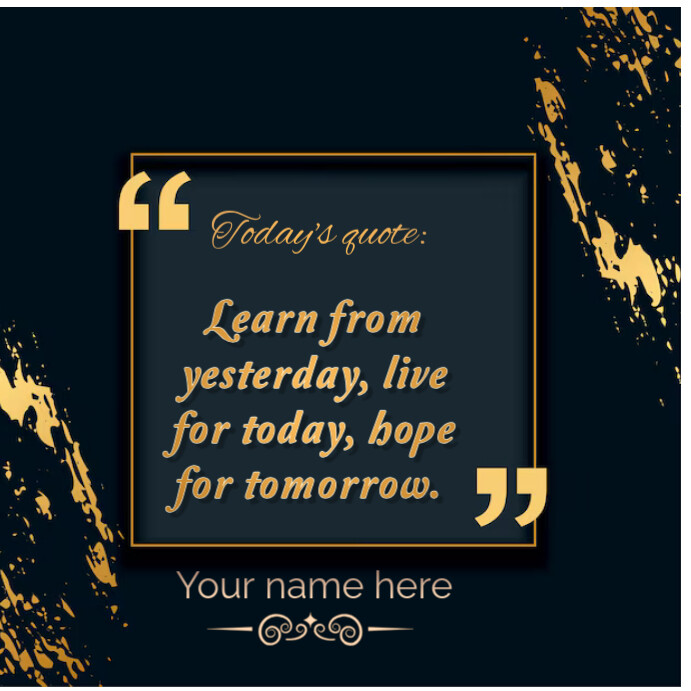 Black Typographic Quote Instagram Post Templat | PosterMyWall